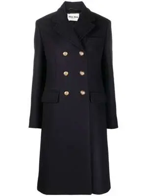 Miu Miu Double-breasted Virgin Wool Coat