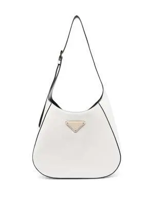 Prada Triangle-logo Leather Shoulder Bag - White