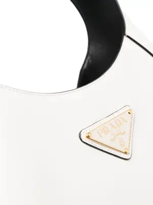 Prada Triangle-logo Leather Shoulder Bag - White