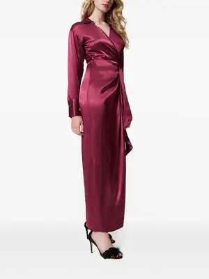 TWINSET Satin-finish Wrap Dress