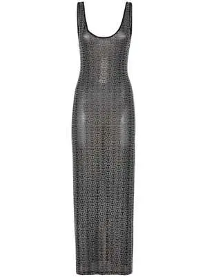 Philipp Plein Crystal-monogram Maxi Dress