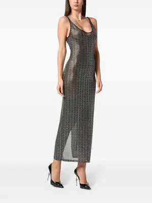 Philipp Plein Crystal-monogram Maxi Dress