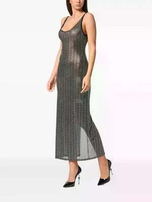 Philipp Plein Crystal-monogram Maxi Dress