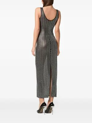 Philipp Plein Crystal-monogram Maxi Dress