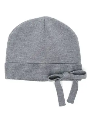 Viktor & Rolf Viktor & Rolf Bow-Embellished Beanie Grey