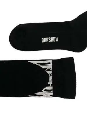Rick Owens Logo-intarsia Socks - Black