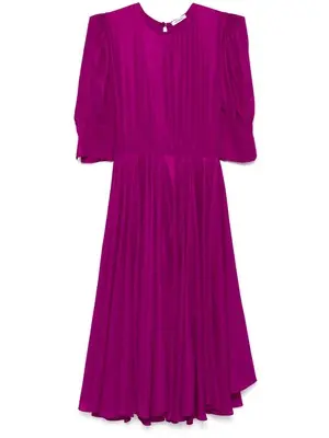 PARLOR Metallic-effect Midi Dress - Magenta
