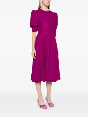 PARLOR Metallic-effect Midi Dress - Magenta