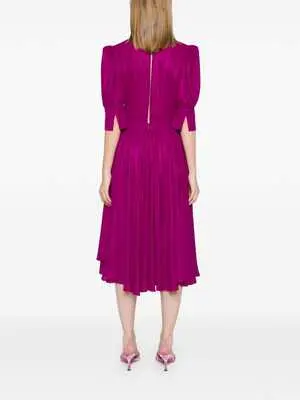 PARLOR Metallic-effect Midi Dress - Magenta