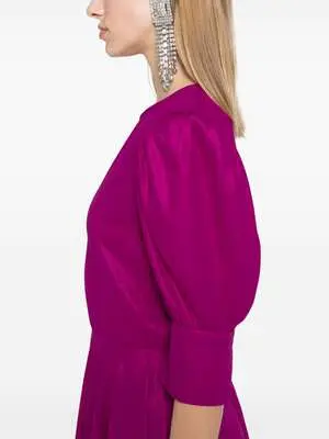 PARLOR Metallic-effect Midi Dress - Magenta