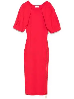 Elisabetta Franchi Zip-detail Midi Dress - Red