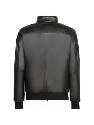 DELL'OGLIO Reversible Leather Bomber Jacket - Black
