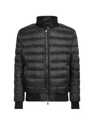 DELL'OGLIO Reversible Leather Bomber Jacket - Black