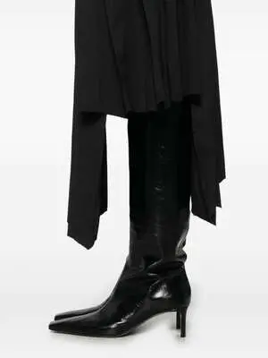 Rokh Pleated Midi Skirt - Black