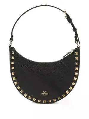Valentino Garavani Mini Rockstud Hobo Shoulder Bag - Black