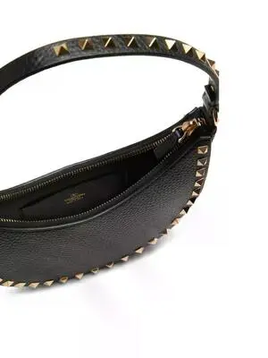 Valentino Garavani Mini Rockstud Hobo Shoulder Bag - Black