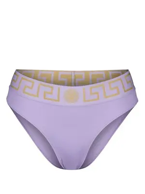 Versace Greca Border Bikini Bottom - Purple