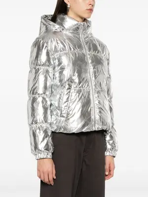Michael Kors Metallic Puffer Jacket - Silver