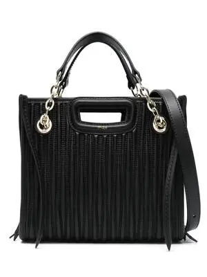 Maje Quilted Leather Tote Bag - Black