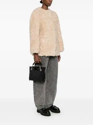 Maje Quilted Leather Tote Bag