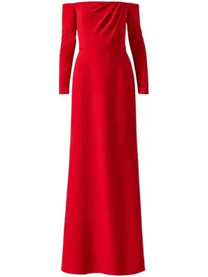 Carolina Herrera Off-shoulder Draped Dress - Red