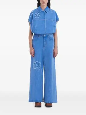 Marni Embroidered Straight-leg Jeans