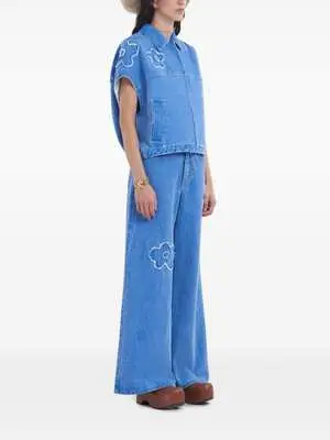 Marni Embroidered Straight-leg Jeans