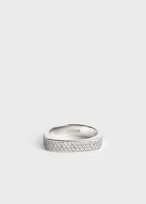 TOTEME Signature Pavé Ring - Silver