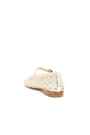 Le Monde Beryl Mary Jane Woven Flat - Gold