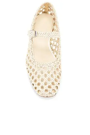 Le Monde Beryl Mary Jane Woven Flat - Gold
