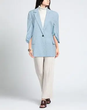 VICOLO Glittered Polka-dot Blazer - Sky Blue