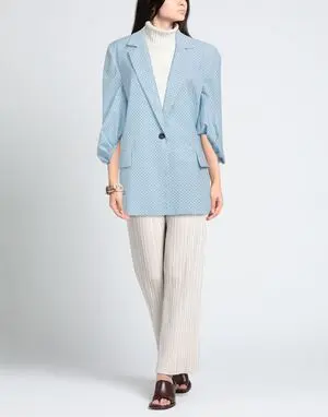 VICOLO Glittered Polka-dot Blazer - Sky Blue