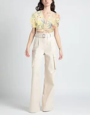 TWINSET Floral-print Cotton Top - Beige