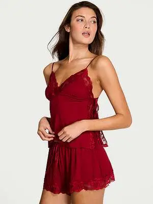Victoria's Secret Sosoft™ Modal Ribbed Lace-trim Cami & Shorts Set