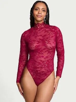 Victoria's Secret Dream Angels Lace Long-sleeve Bodysuit