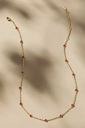 Anthropologie By Anthropologie Ty Clover Chain Necklace Auburn