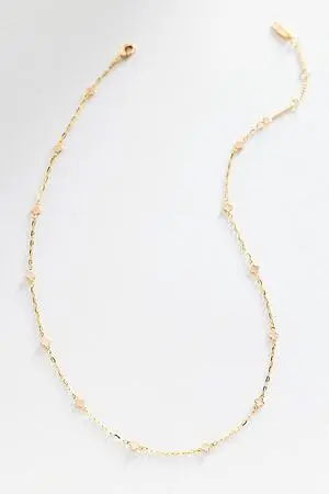 Anthropologie By Anthropologie Ty Clover Chain Necklace Blush Pink