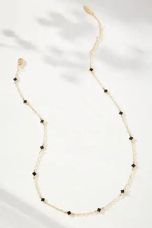 Anthropologie By Anthropologie Ty Clover Chain Necklace Cocoa