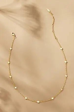 Anthropologie By Anthropologie Ty Clover Chain Necklace Gold