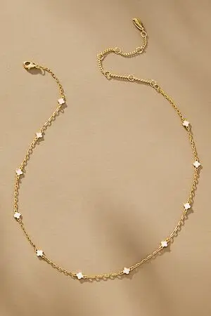 Anthropologie Ty Clover Chain Necklace - Ivory