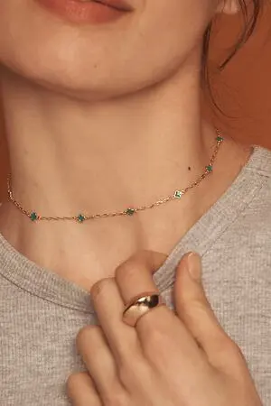 Anthropologie By Anthropologie Ty Clover Chain Necklace Kelly