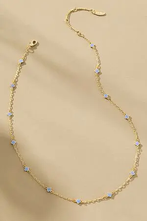 Anthropologie Ty Clover Chain Necklace - Lilac