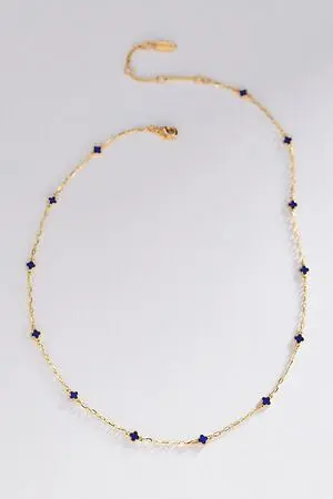 Anthropologie By Anthropologie Ty Clover Chain Necklace Periwinkle