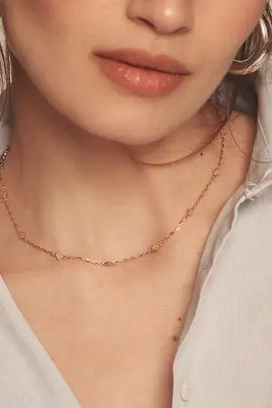 Anthropologie By Anthropologie Ty Clover Chain Necklace Pink