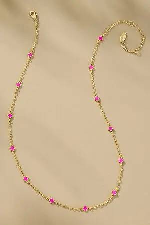 Anthropologie By Anthropologie Ty Clover Chain Necklace Plum