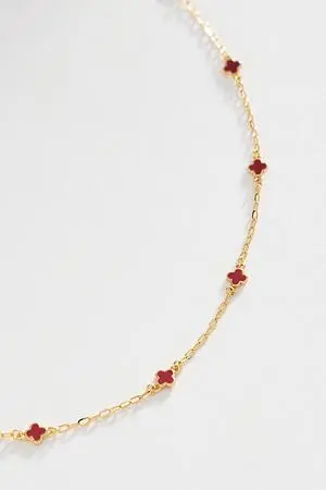 Anthropologie Ty Clover Chain Necklace - Rose