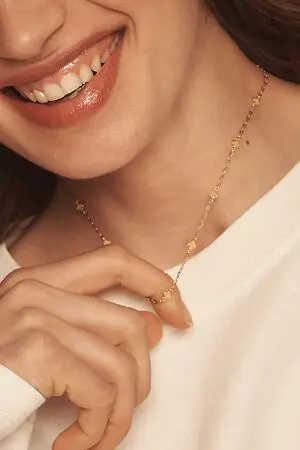 Anthropologie By Anthropologie Ty Clover Chain Necklace Yellow