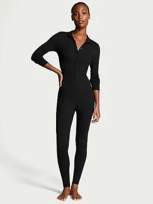 Victoria's Secret Luxe Ribbed Modal Long-sleeve Jumpsuit