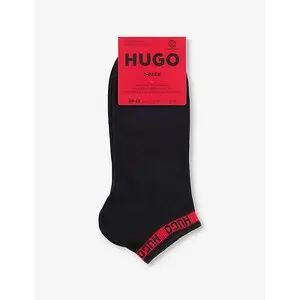 Hugo Logo-trim Ankle Socks - Black
