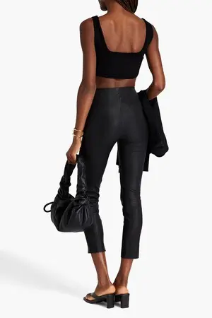 Theory Cropped Leather Leggings